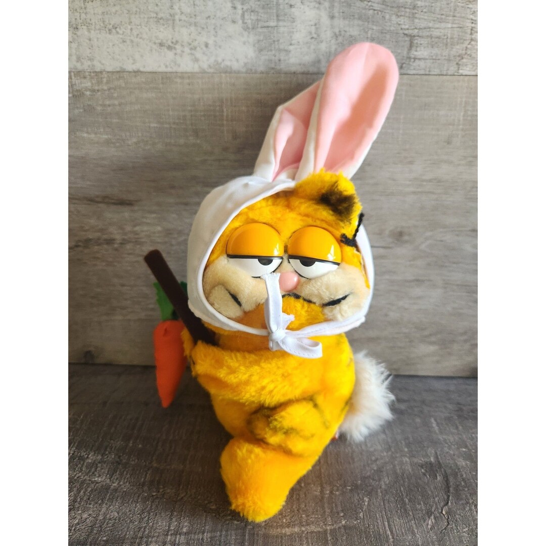 Vintage Garfield Plush Bunny Rabbit Easter Carrot on Stick - Etsy