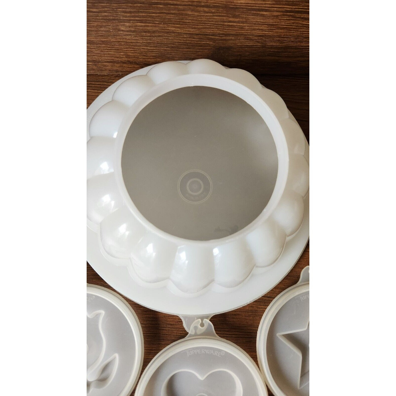 Vintage Tupperware 616 Jello Mold Set W/ 3 Patterns & Serving Plate ...