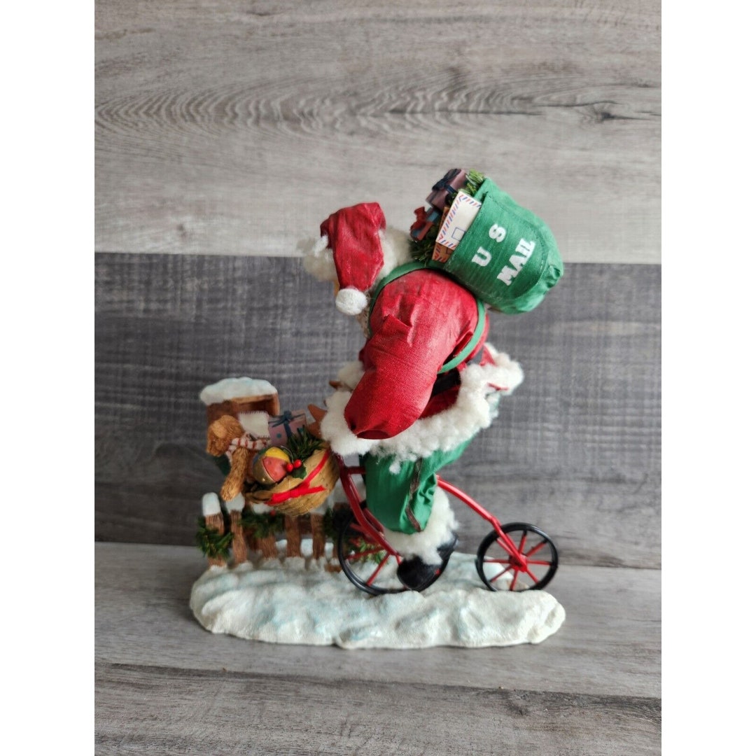 Santa Clause on Bicycle Bike Delivery Presents christmas Home Decor 12 ...