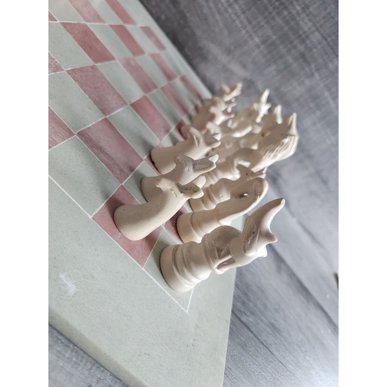Artisan Handcarved Kenyan Soapstone Animal Kingdom 16" Chess Set - Etsy