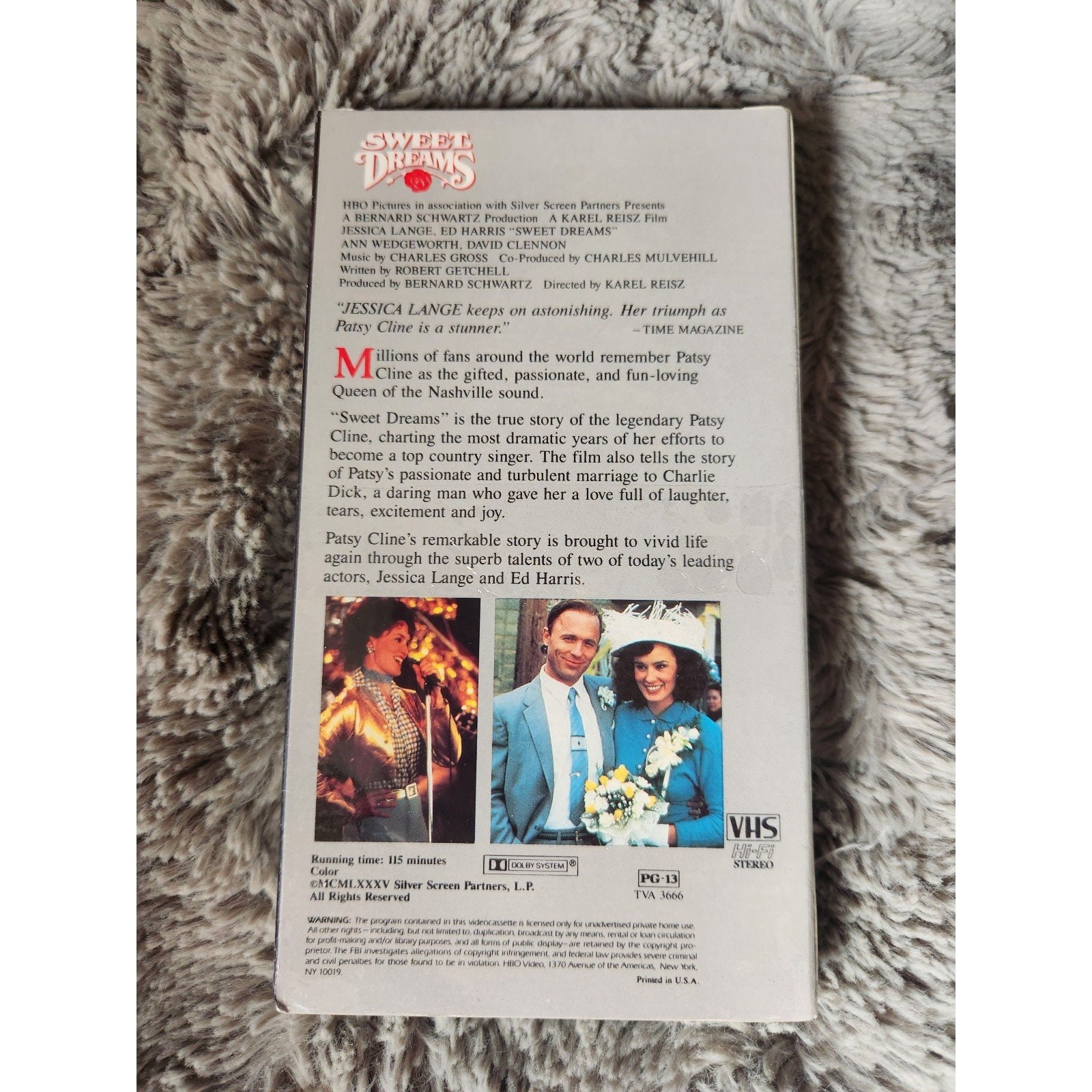 Sweet Dreams (VHS, 1991) Jessica Lange (the Patsy Cline Story) - Etsy