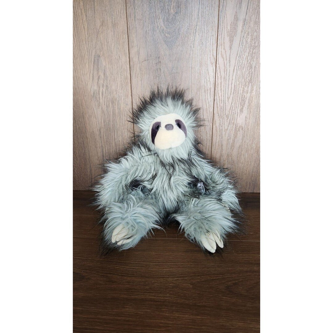 Purely Luxe Aurora Sloth Plush Green Mint Black Fluffy Stuffed Animal ...