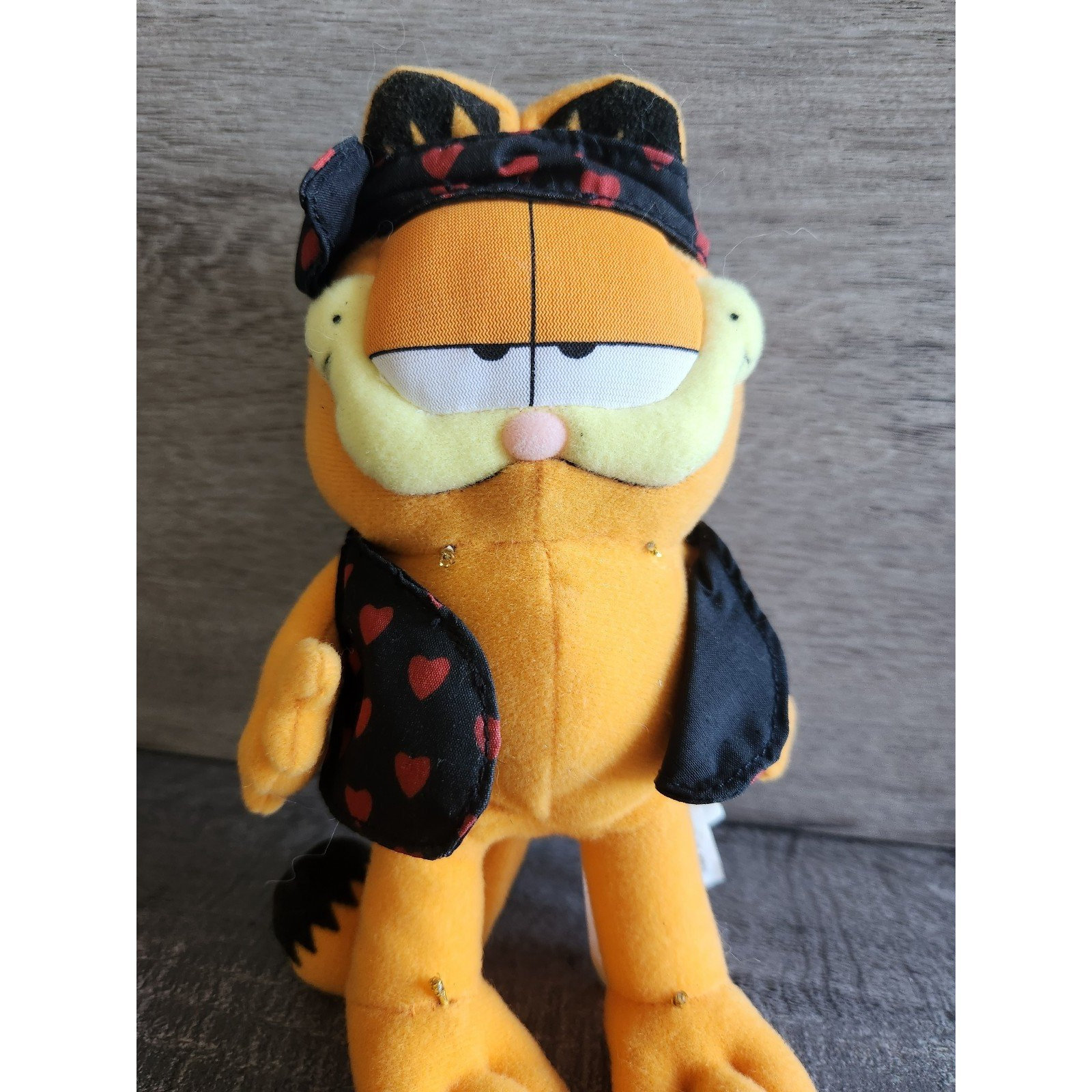 Valentine's Day Garfield Plush Black and Red Heart Vest - Etsy
