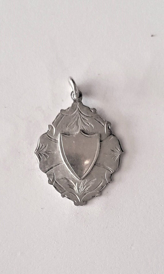 Vintage Silver Fob Medallion/Shield Blank On A Styliz… - Gem
