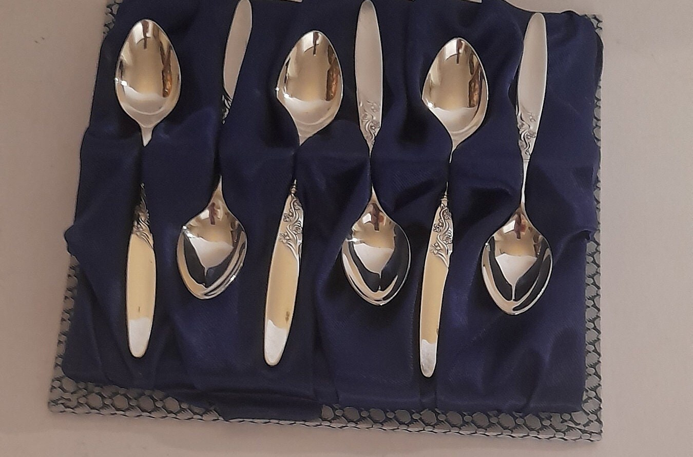 Vintage 'grosvenor' CHRISTINE Box Set Silver Plated Demitasse/espresso ...