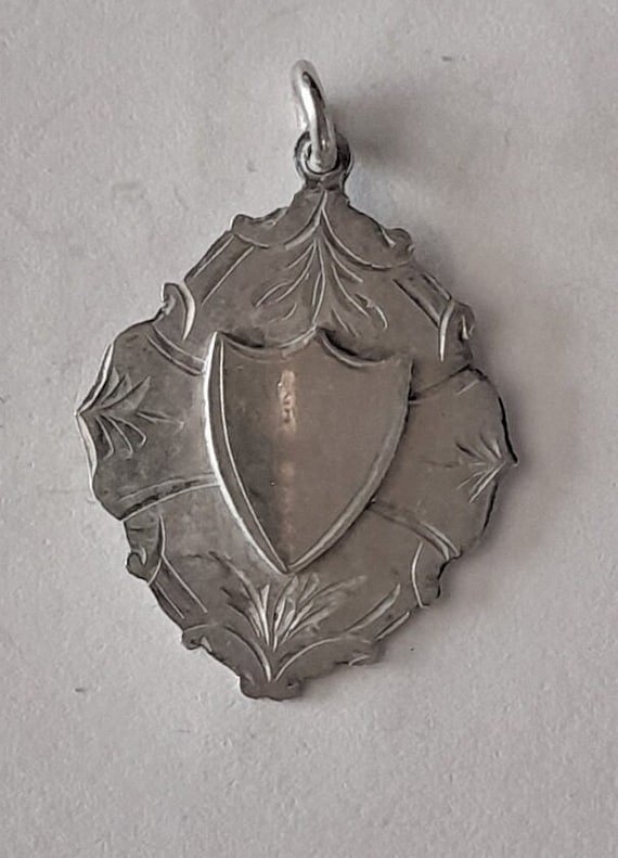 Vintage Silver Fob Medallion/Shield Blank On A Styliz… - Gem