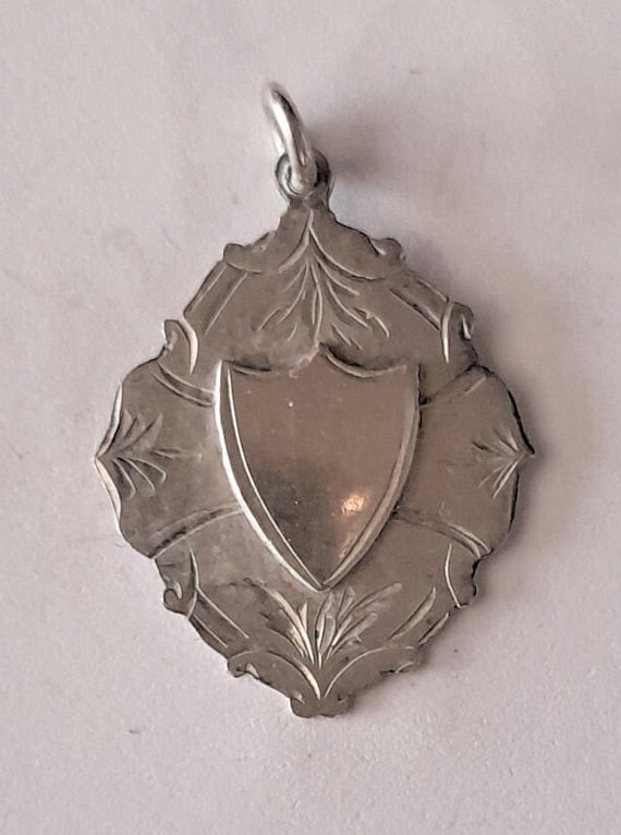 Vintage Silver Fob Medallion/Shield Blank On A Styliz… - Gem