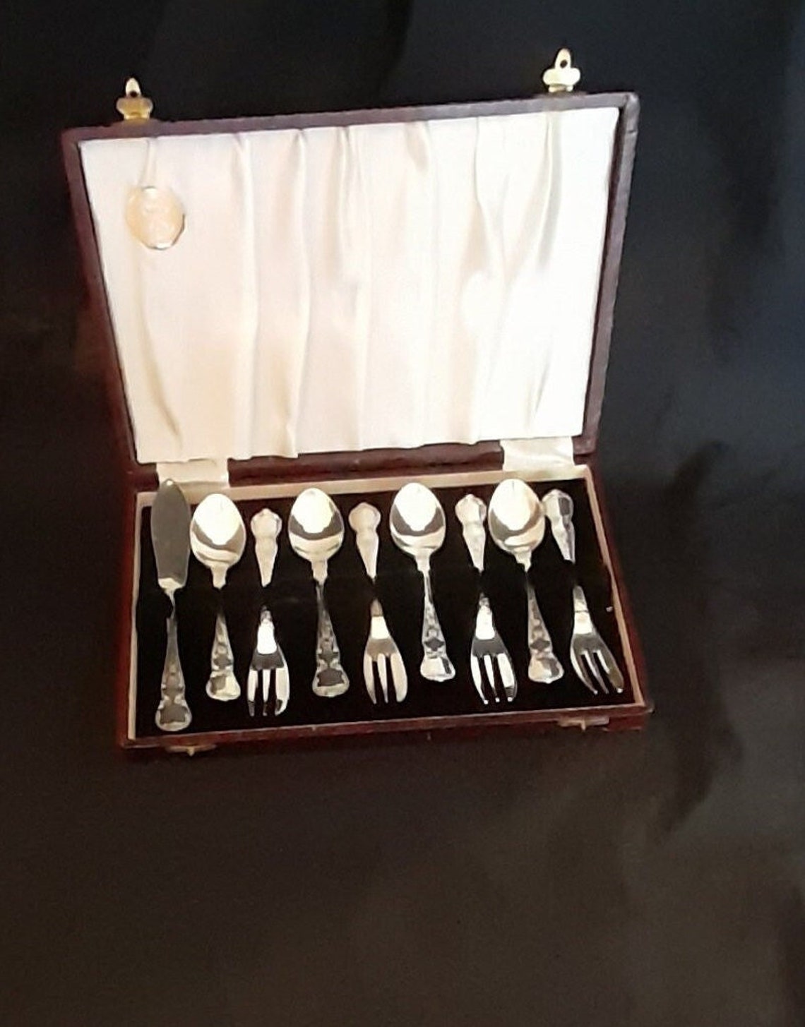 Vintage 'rodd' Boxed CAMILLE Silver Plated X 4 Cake Forks 4 X Coffee ...