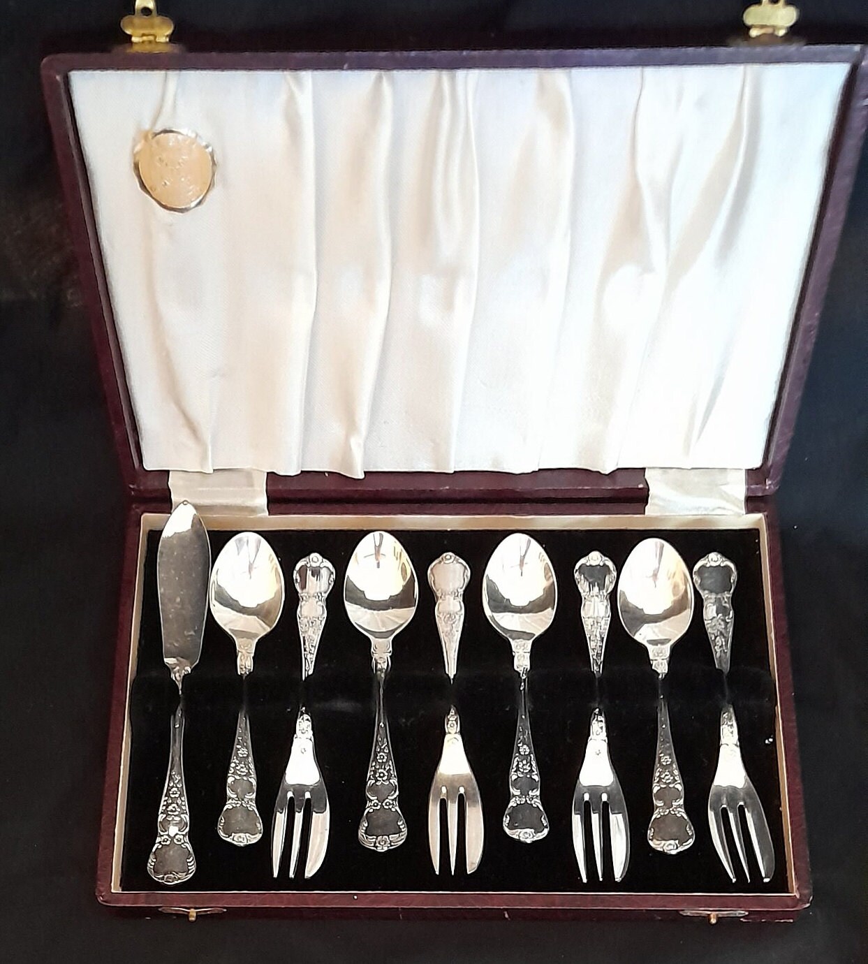 Vintage 'rodd' Boxed CAMILLE Silver Plated X 4 Cake Forks 4 X Coffee ...