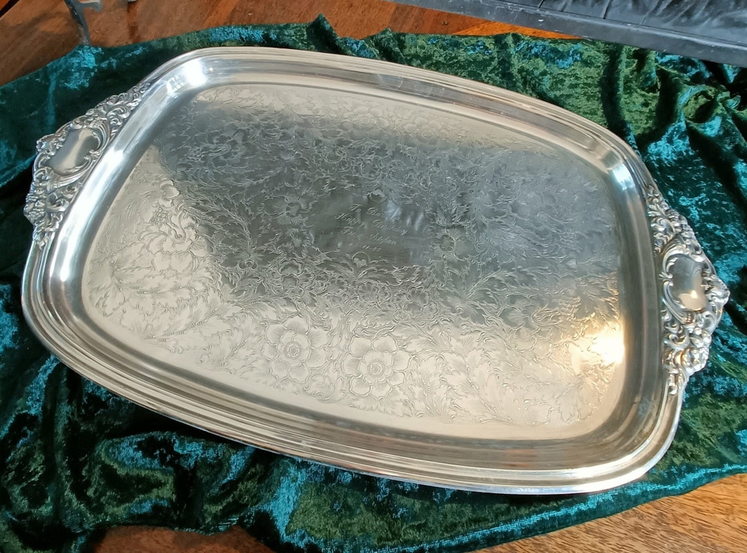Vintage 'rodd' 50 Cm X 33cm Inscribed Silver Plated Butlers/serving ...