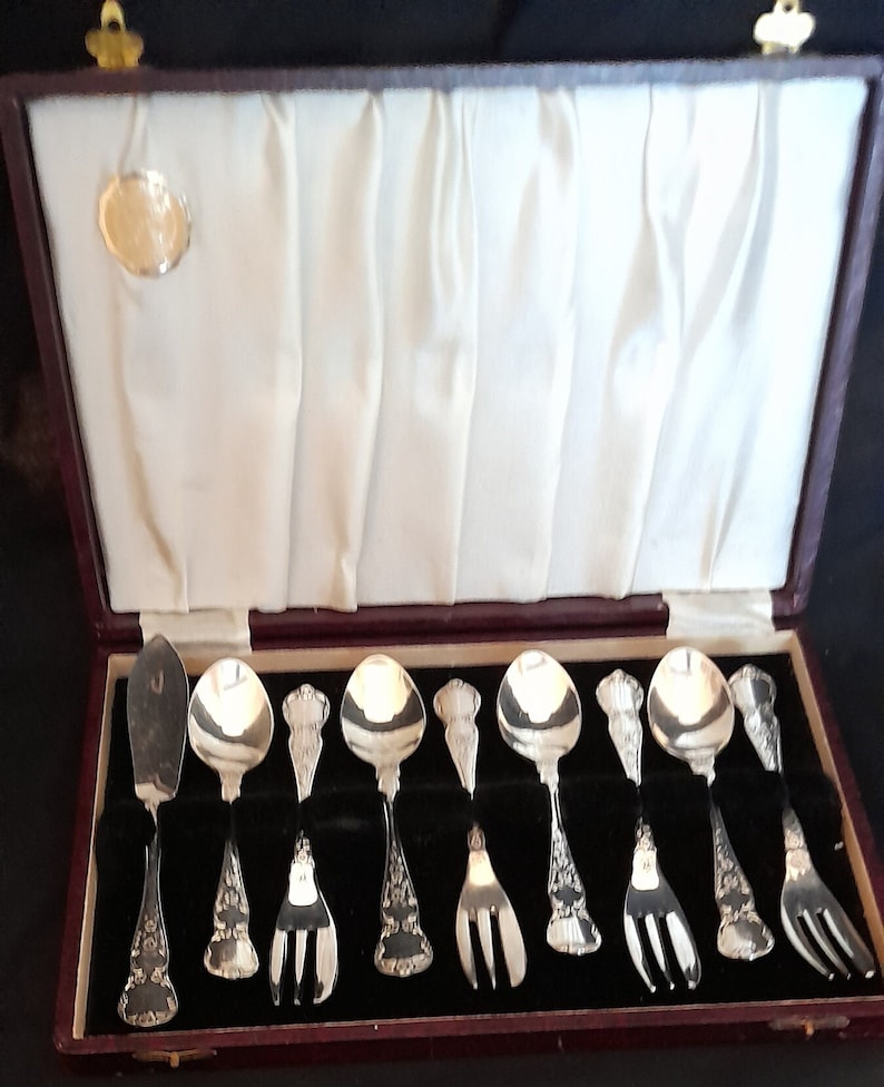 Vintage 'rodd' Boxed CAMILLE Silver Plated X 4 Cake Forks 4 X Coffee ...