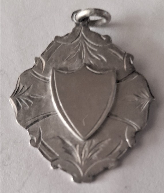 Vintage Silver Fob Medallion/Shield Blank On A Styliz… - Gem