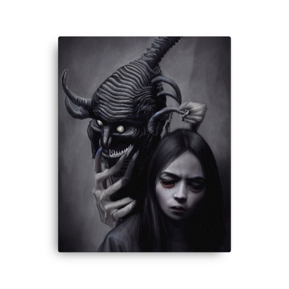 Devil Painting Dark Academia Art Goth Home Decor Thin - Etsy