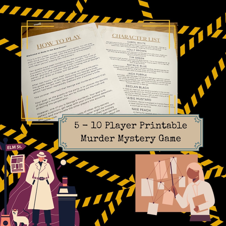 Murder Mystery Printable Party Game, 5-10+ Players, Body in the ...