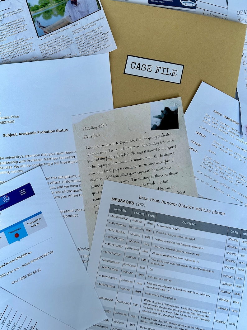 Printable Murder Mystery Cold Case File, Diamond Princess Cruise Ship ...