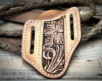 Hand Tooled Leather Pancake Knife Sheath - Etsy
