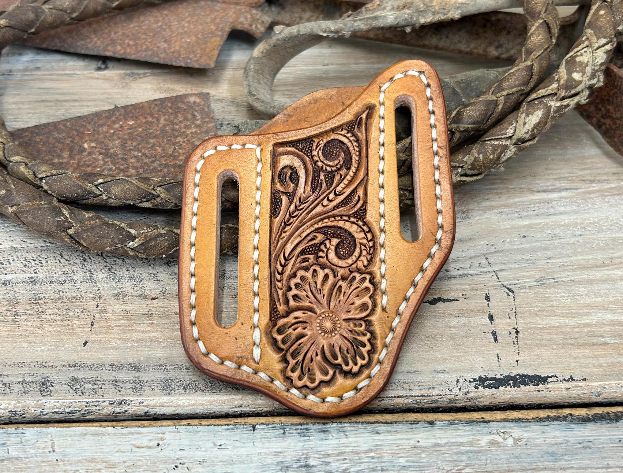 Hand Tooled Leather Pancake Knife Sheath - Etsy