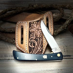 Hand Tooled Leather Pancake Knife Sheath - Etsy