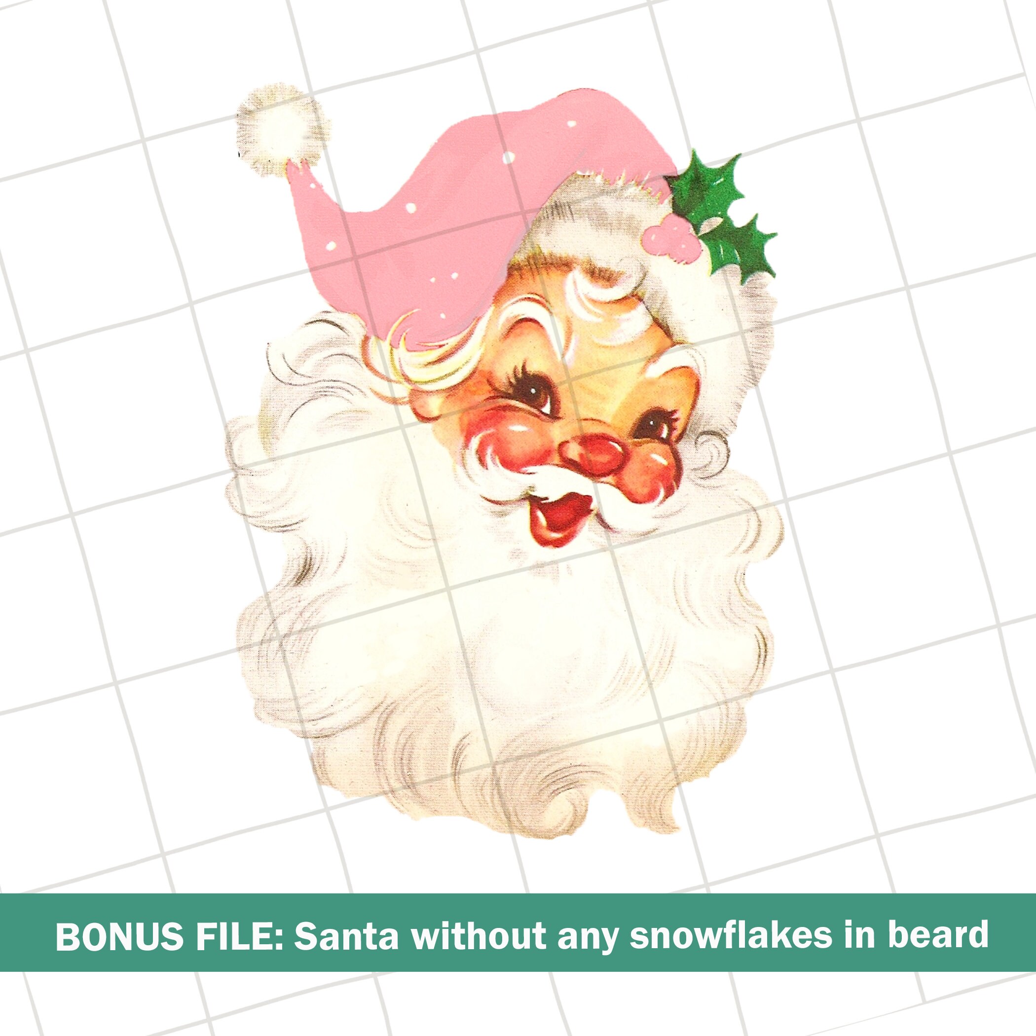 Vintage Digital Clipart Pink Santa Claus 23 Christmas - Etsy