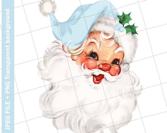 Blue Santa Clipart - Etsy