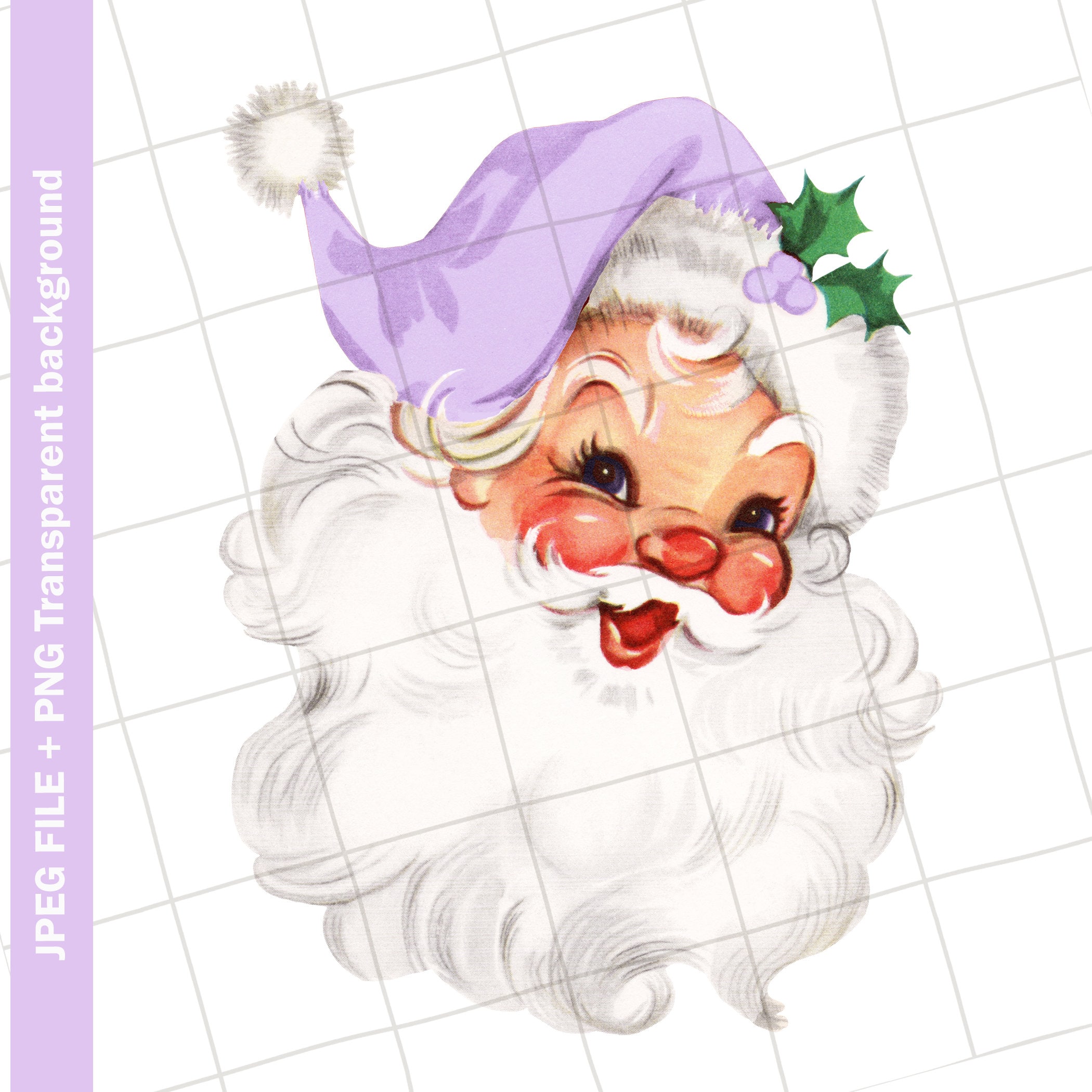 Vintage Clipart Purple Santa Claus 23 Christmas Vintage - Etsy