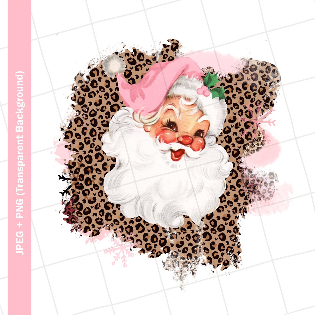 Vintage Clipart | Leopard Cheetah, Pink Santa Claus, Graphic Image ...