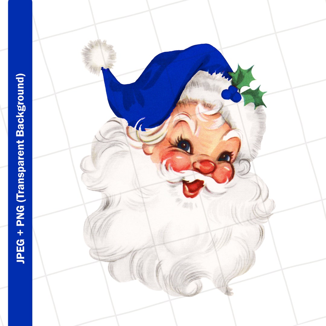 Vintage Digital Clipart | Dark Blue Santa Claus #23 Christmas Vintage ...