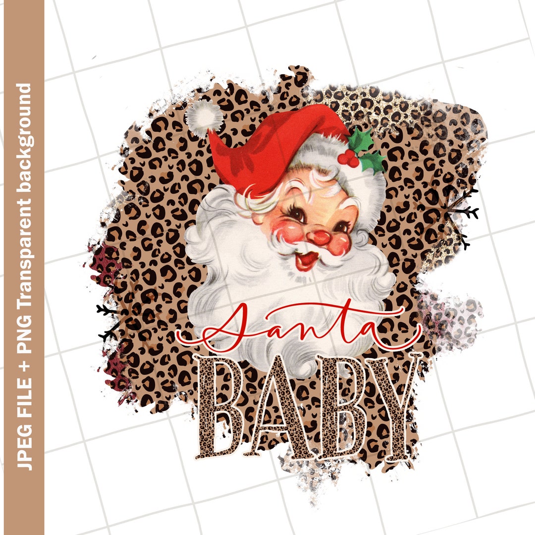 Vintage Clipart | Leopard Santa Baby Claus #23 Word Art Christmas ...