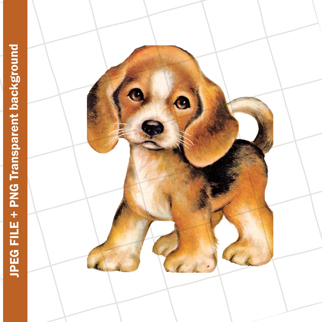 Digital | Brown Puppy Dog Image Clip Art Greeting Card Graphic ...