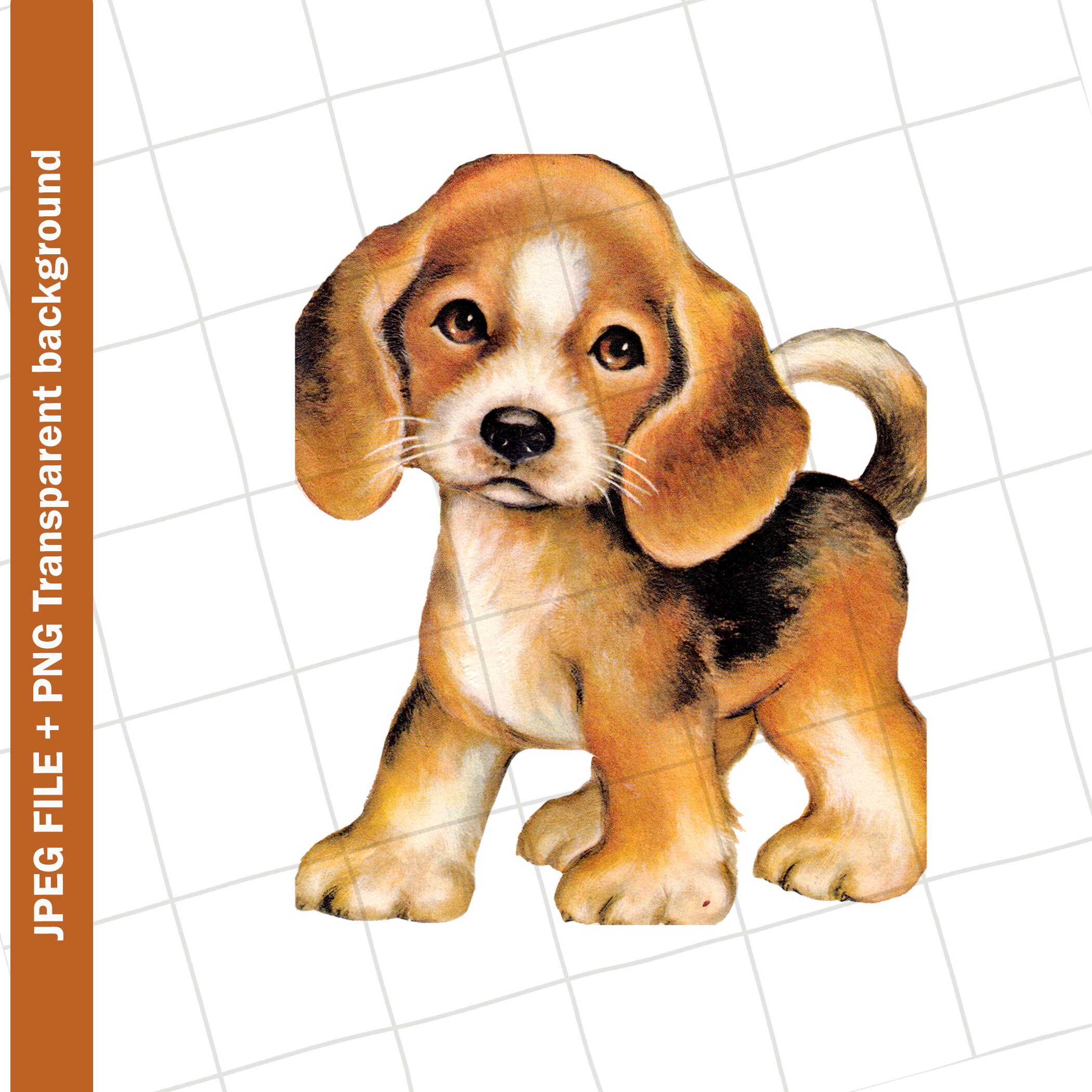 Digital Brown Puppy Dog Image Clip Art Greeting Card Graphic - Etsy