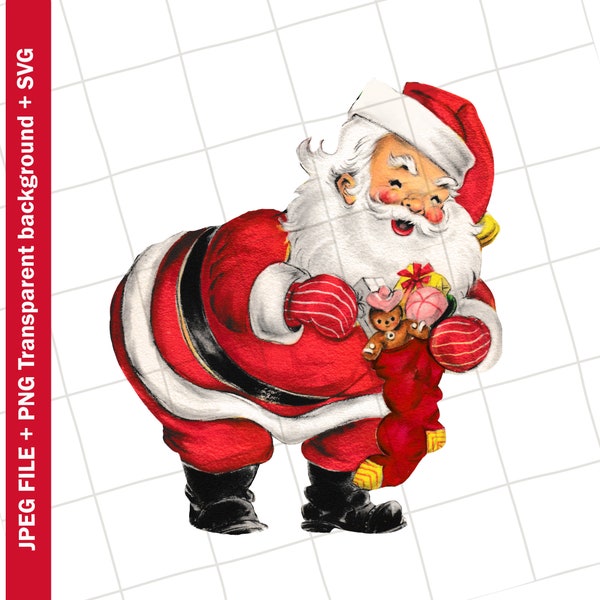 Vintage Santa Digital Clip Art - Etsy