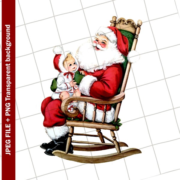 Santa Claus in a Rocking Chair - Etsy