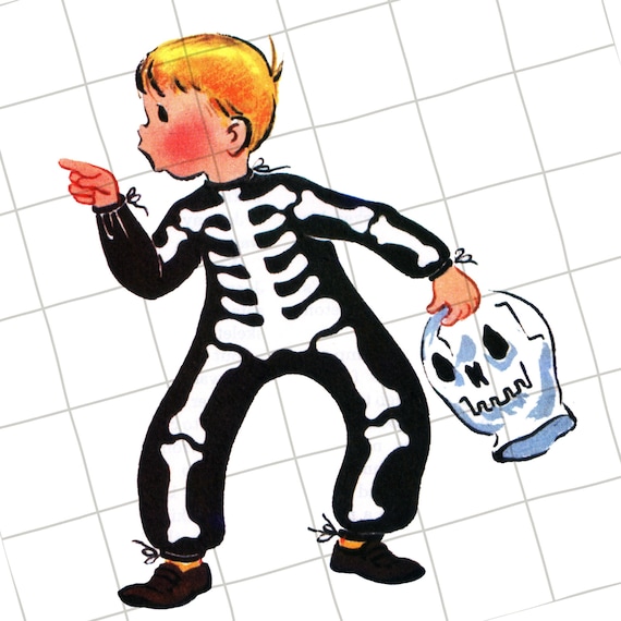 Digital Download Skeleton Boy Costume Halloween Clip Art 72 - Etsy