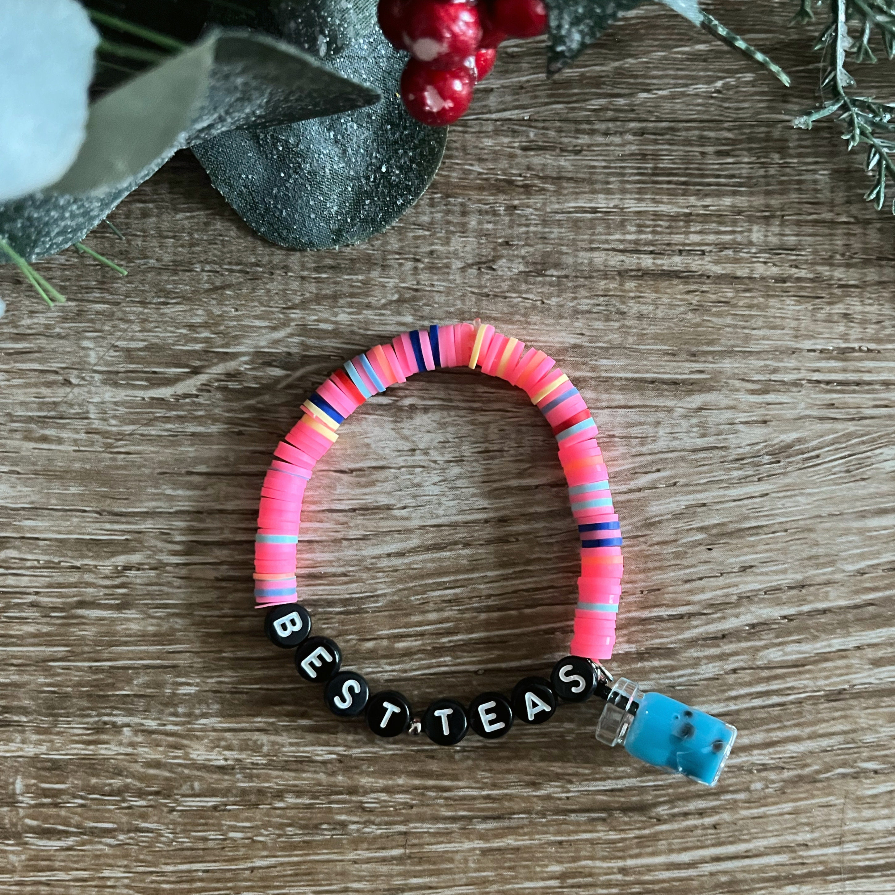 Best Friends Heishi Bracelet Set. Boba Tea. Bubble Tea. Customizable ...