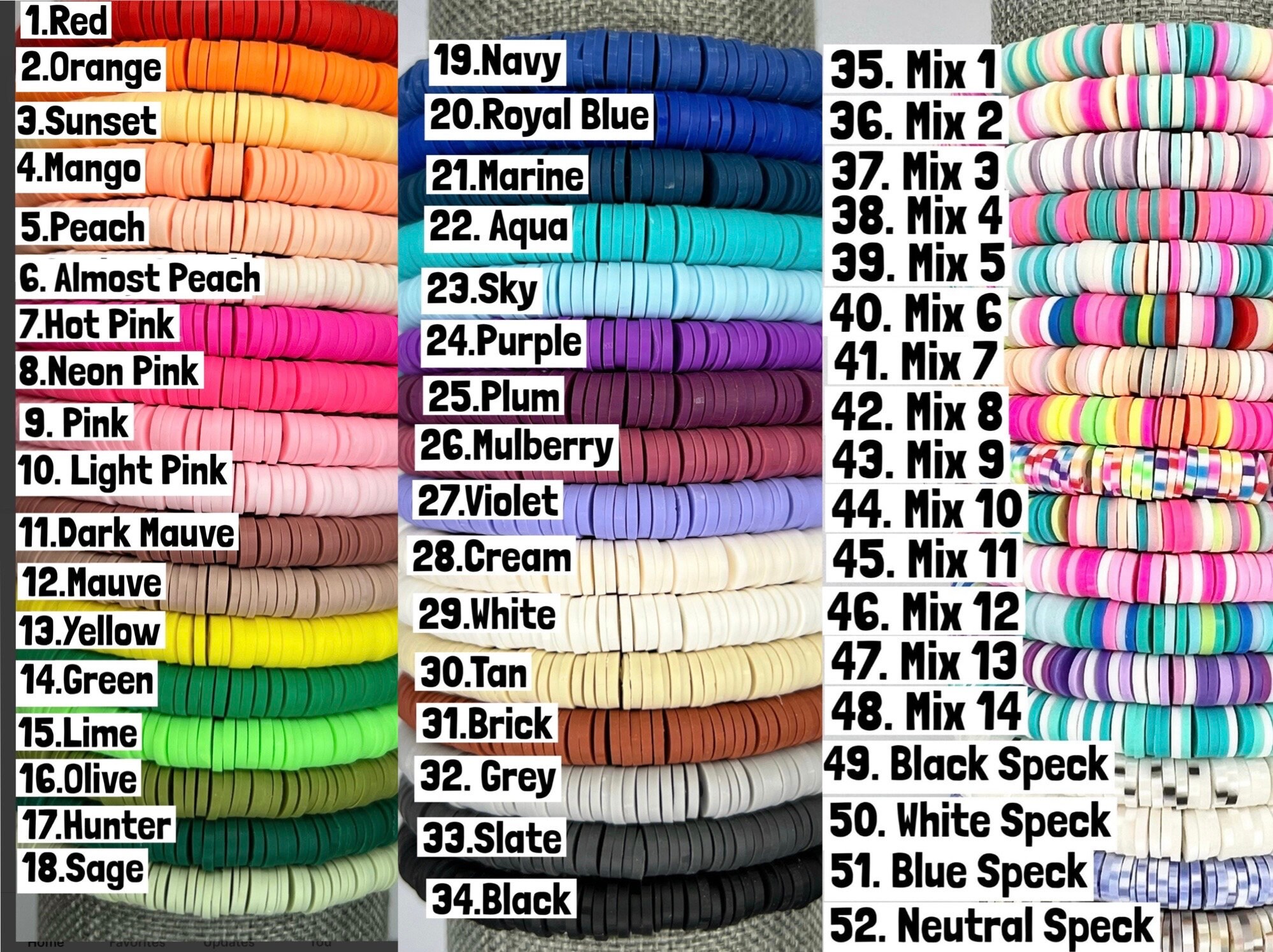 Get Well Soon Card & Bracelet: Heishi Clay Beads. Sending Hugs, Care ...