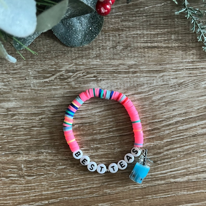 Best Friends Heishi Bracelet Set. Boba Tea. Bubble Tea. Customizable ...