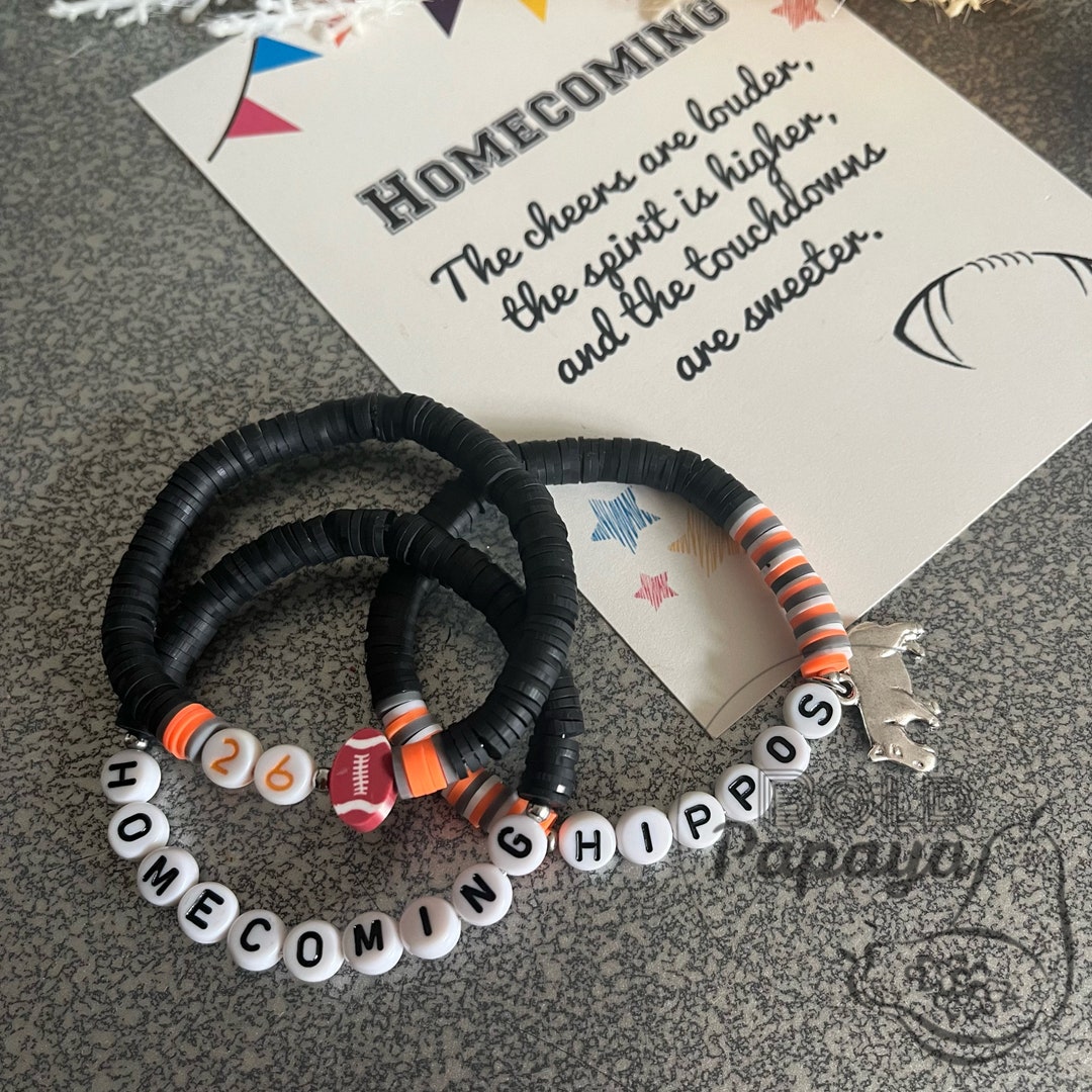 Sports Homecoming Bracelets: Heishi Clay Beads. Team Spirit. School ...
