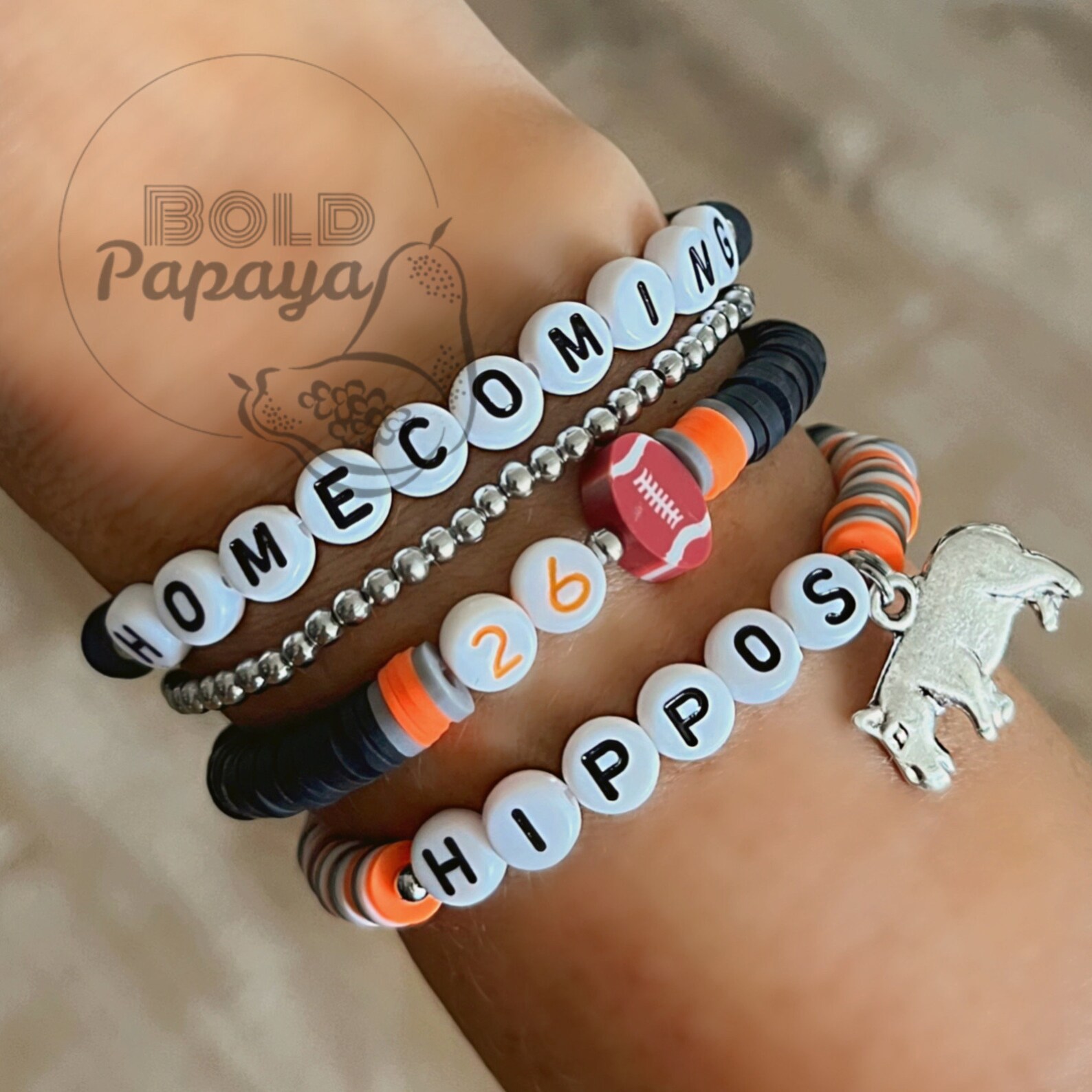 Sports Homecoming Bracelets: Heishi Clay Beads. Team Spirit. School ...