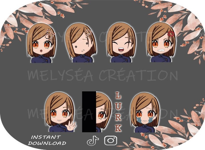 Anime Chibi | Twitch Emotes | Sub Emotes | - Etsy