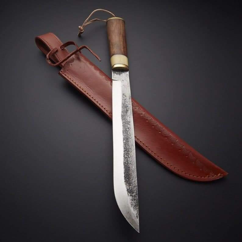 Custom Handmade Hunting Seax Knife, Hand Forged J2 Stainless Steel Seax ...