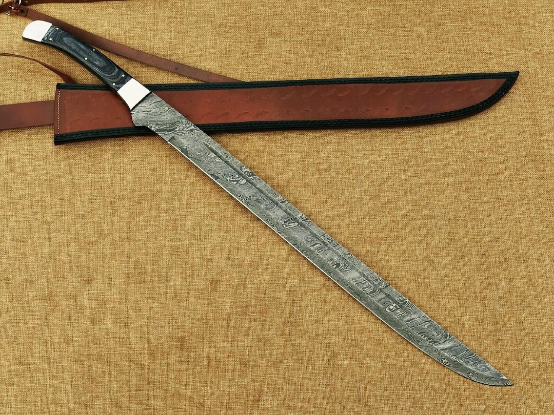 30 Inche Handmade Damascus Steel Sword , Dao Sword , Scimitar Sword ...