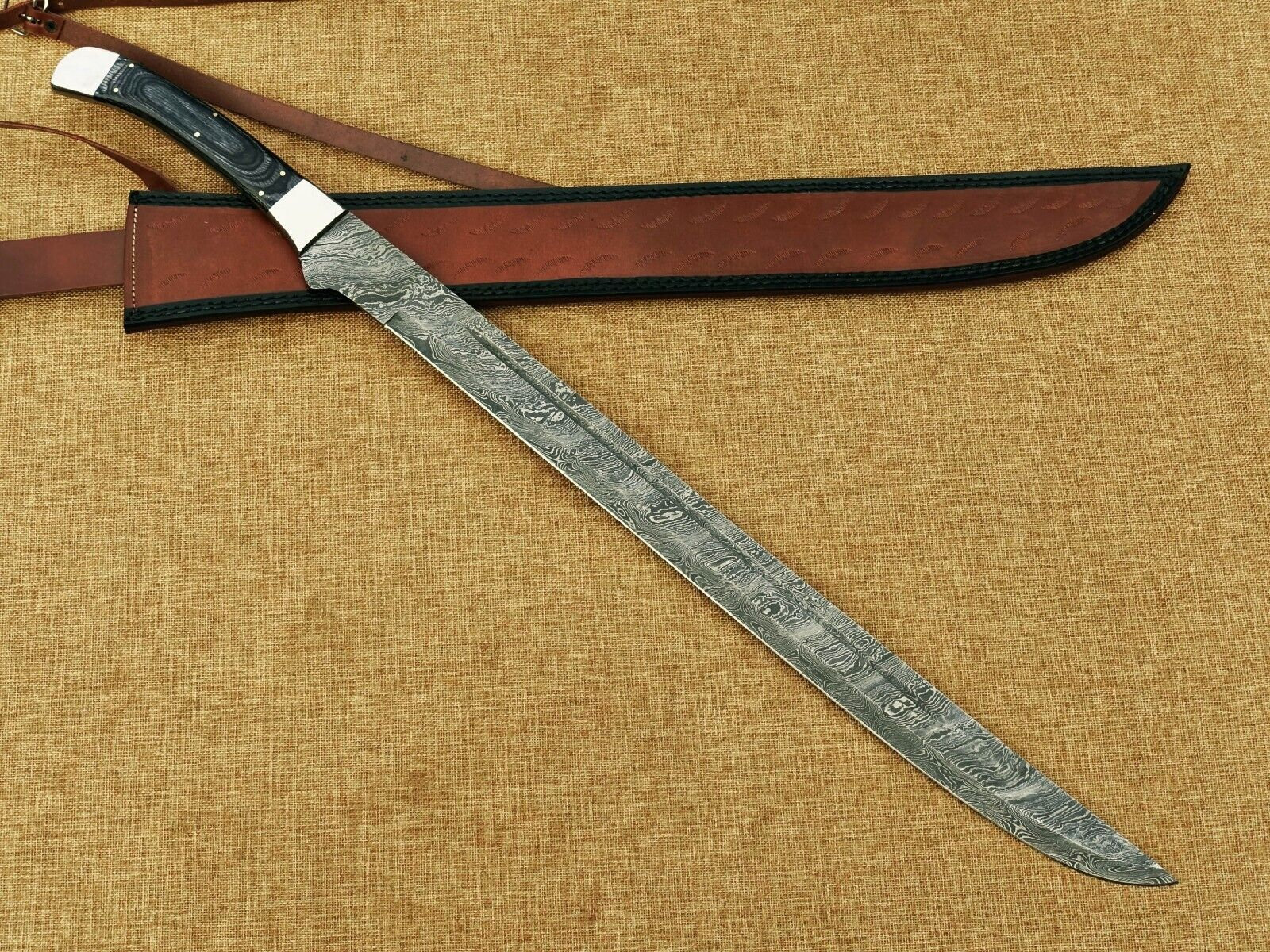 30 Inche Handmade Damascus Steel Sword , Dao Sword , Scimitar Sword ...