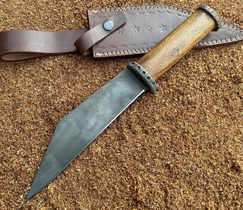 9' Medieval Seax Knife Custom Made Hand Forged Damascus Steel Viking ...