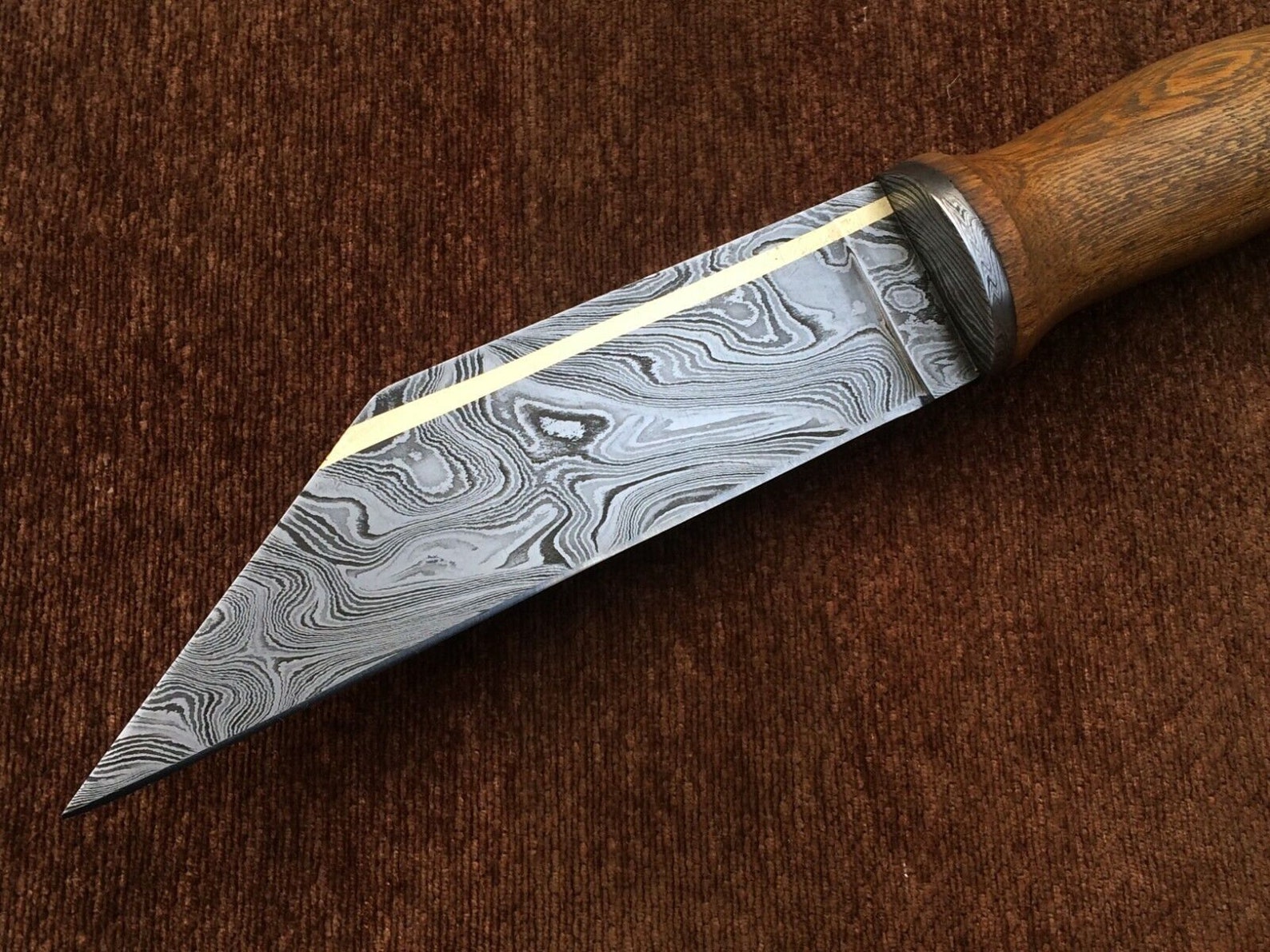 Custom Handmade Damascus Steel Crow Headed Seax Knife, Hand Forged ...