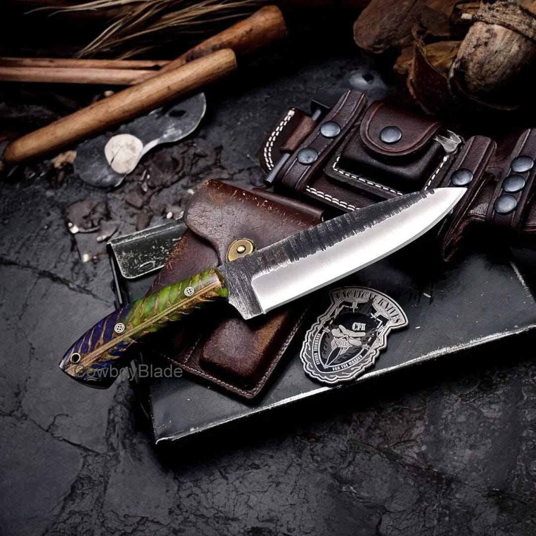 Hand Forged Custom Pine Cone Hunting Camping Bushcraft Sport Knife ...