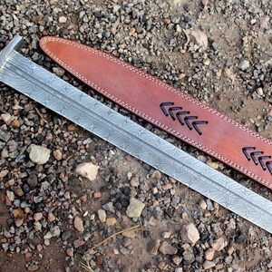 Handmade Sword 32 Inches Long , Custom Made Katana Rose Wood Handle ...