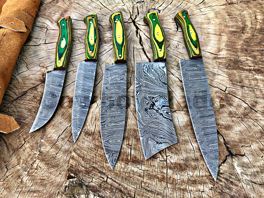 Hand Forged Kitchen Knives Set Pairing Knife Chef Knife Cleaver Knifed ...