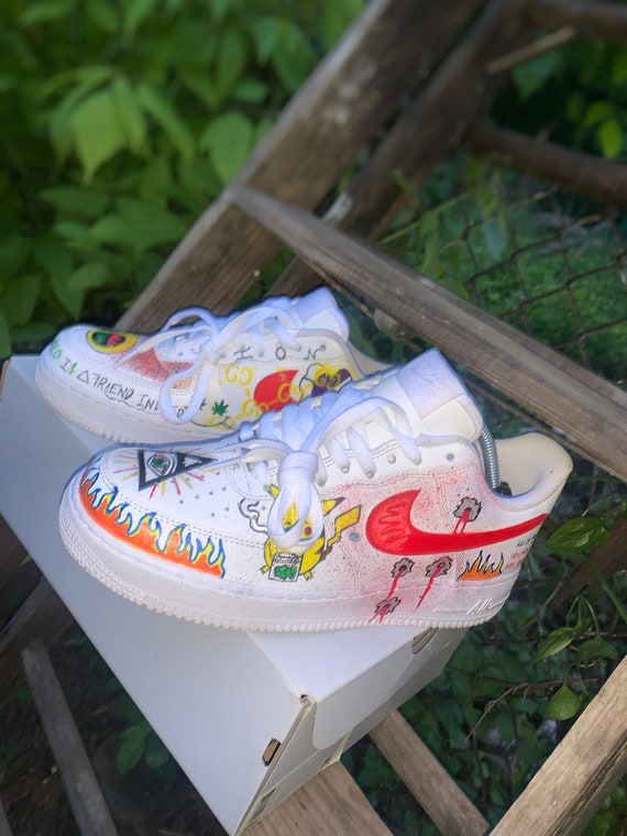 Gangsta Pikachu Custom Af1's | Etsy