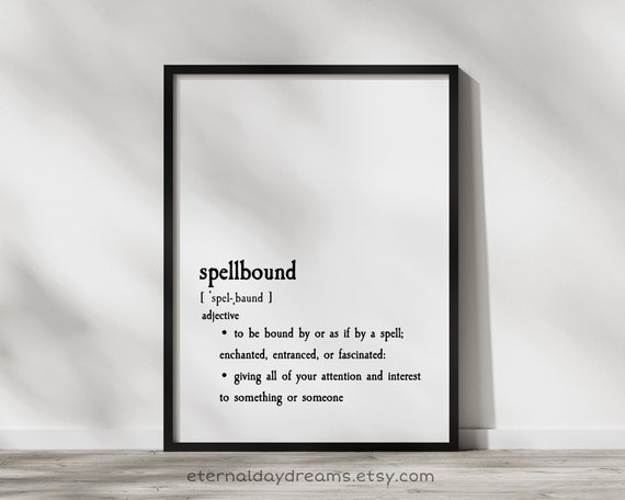 Spellbound Definition Quote Art Print Gothic Witchy Printable | Etsy