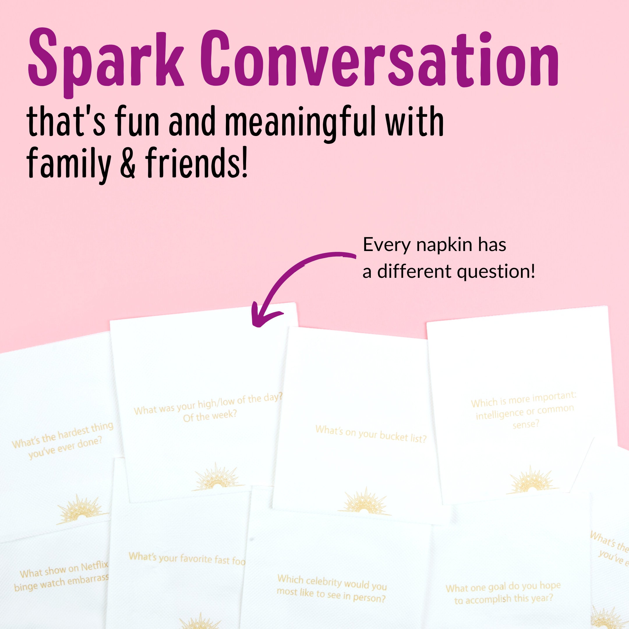 50ct Convokins Conversation Starter Icebreaker Cocktail Napkins - Fun ...